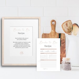 Recipe Cards for Bridal Shower Recipe for Bride to Be Recipe Card ...