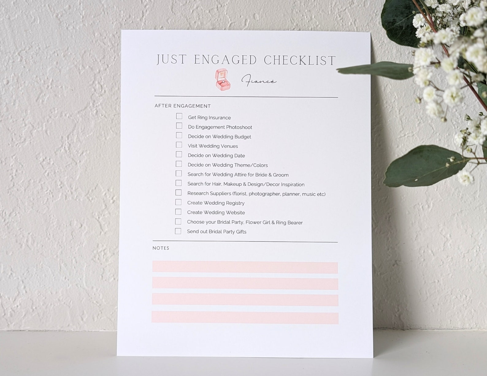Just Engaged Checklist Engagement Era Gift Fiance Guide Wedding ...