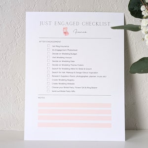 Just Engaged Checklist Engagement Era Gift Fiance Guide Wedding ...