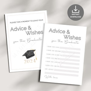 Graduation Wishes and Advice Card Class of 2024 Graduation Keepsake ...
