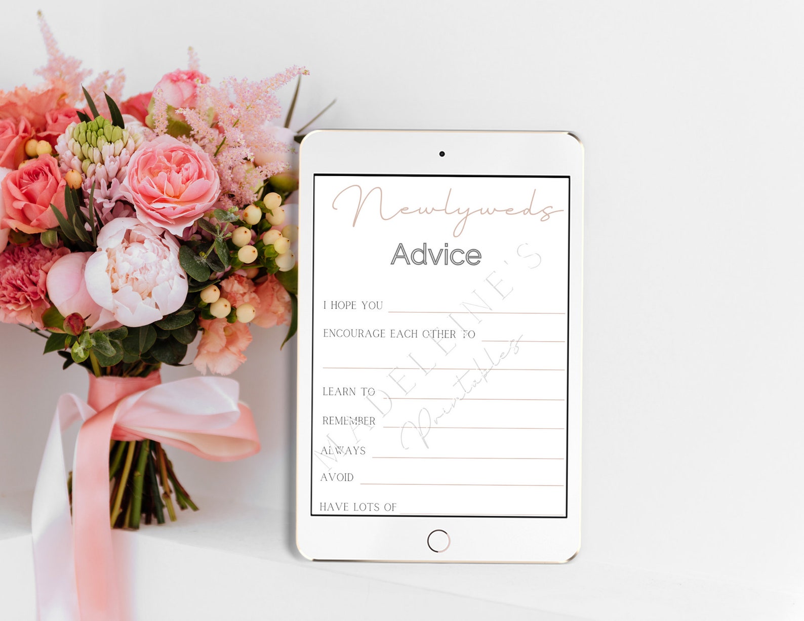 Newlywed Advice and Wishes for Bride and Groom Bridal Shower Game ...