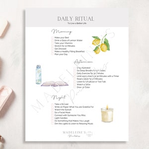 Daily Ritual Daily Routine Checklist Printable Ritual for Adult Self ...