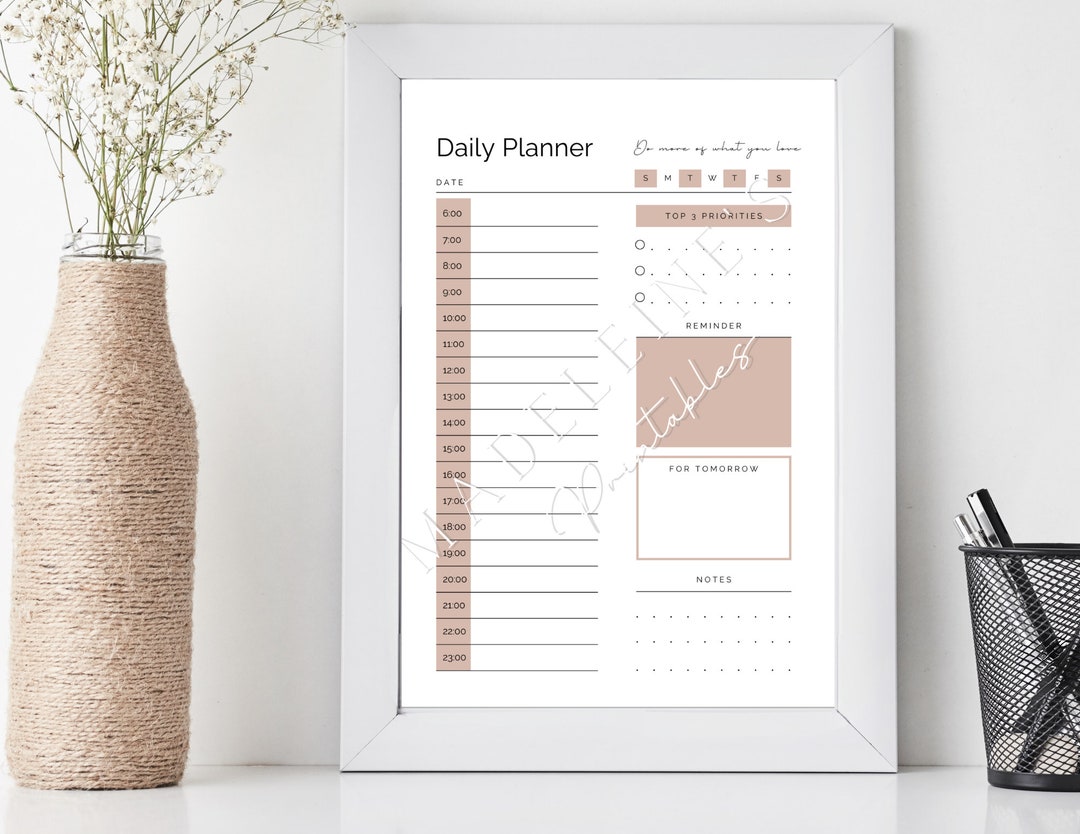Daily Planner Healthy Habits Undated Digital Planner Organize Your Day ...