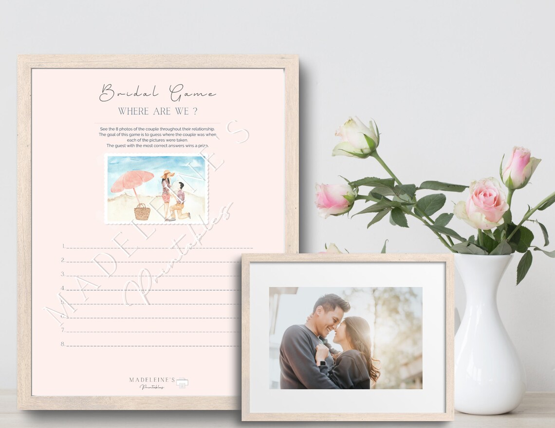 Where Were the Bride and Groom Bridal Shower Game Fun Bride and Groom ...