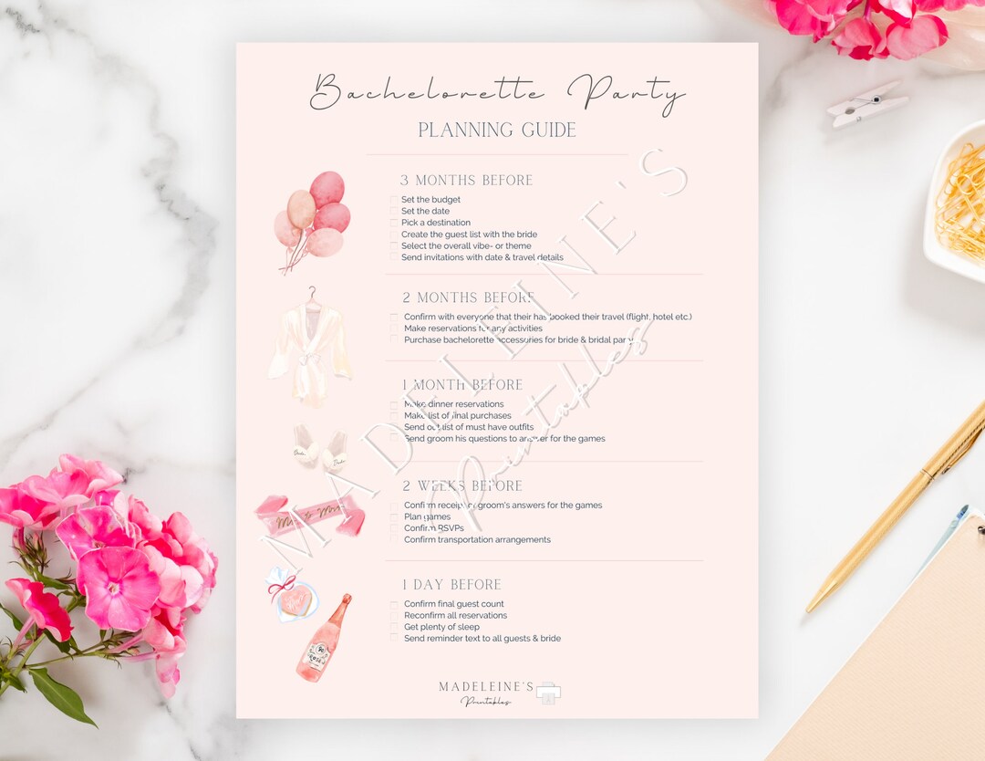 Bachelorette Party Planning Checklist Maid of Honor Duties Bachelorette ...