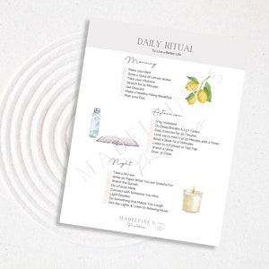 Daily Ritual Daily Routine Checklist Printable Ritual for Adult Self ...