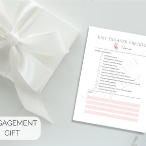 Just Engaged Checklist Engagement Era Gift Fiance Guide Wedding ...