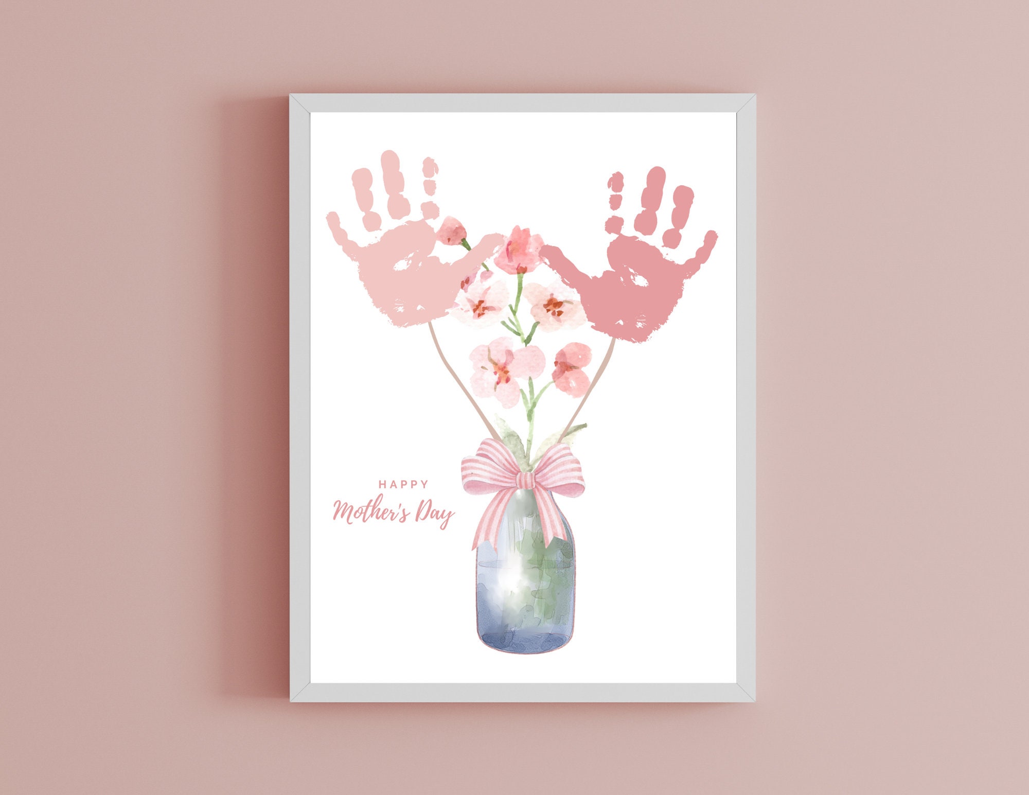 Customized Mother's Day Gift Idea Keepsake Baby Handprint Flower ...