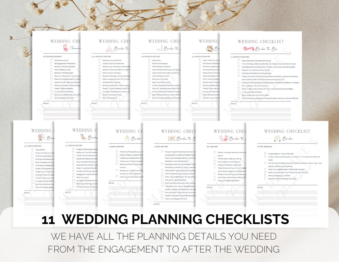 Wedding Planner Checklist Bride to Do Printable Wedding Planner List ...