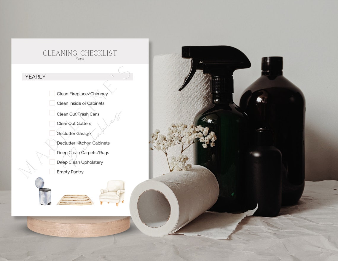 Cleaning Checklist Yearly House Chore List Yearly Spring Cleaning ...