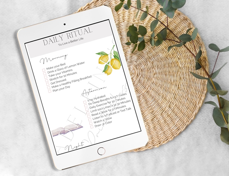 Daily Ritual Daily Routine Checklist Printable Ritual for Adult Self ...