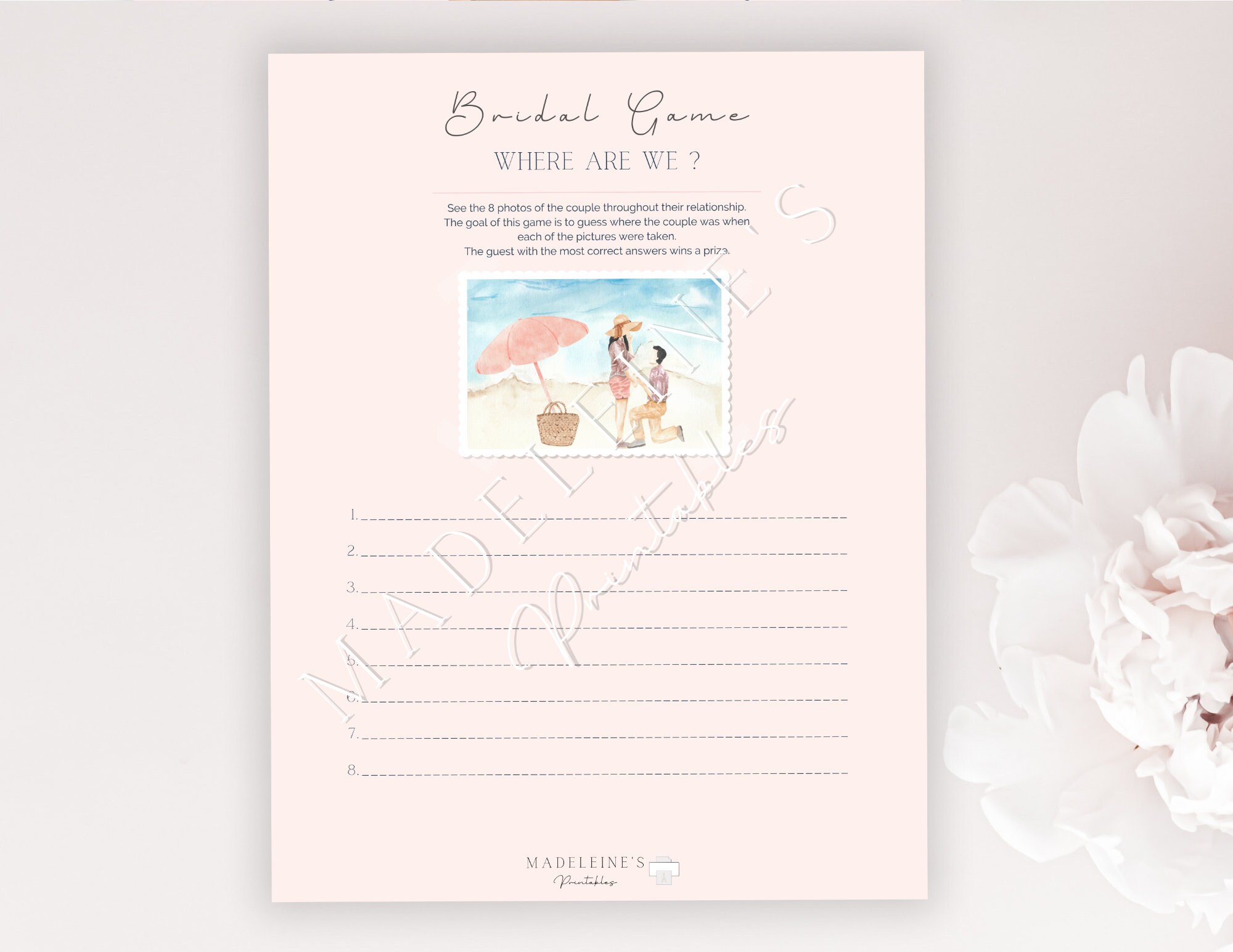 Where Were the Bride and Groom Bridal Shower Game Fun Bride and Groom ...