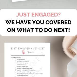 Just Engaged Checklist Engagement Era Gift Fiance Guide Wedding ...