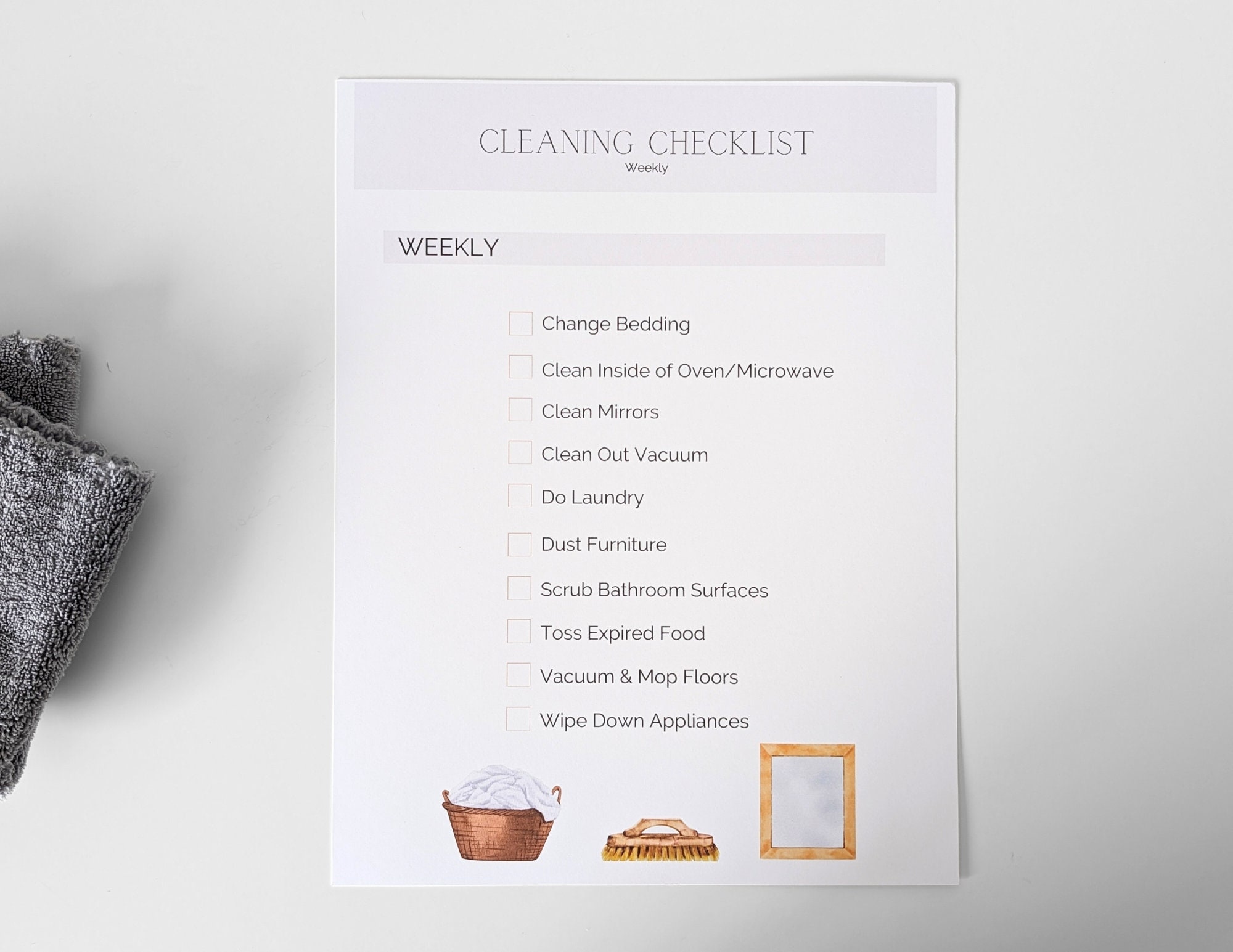 Weekly Cleaning Checklist House Chore List Weekly Cleaning Routine Home ...