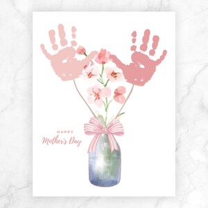 Customized Mother's Day Gift Idea Keepsake Baby Handprint Flower ...
