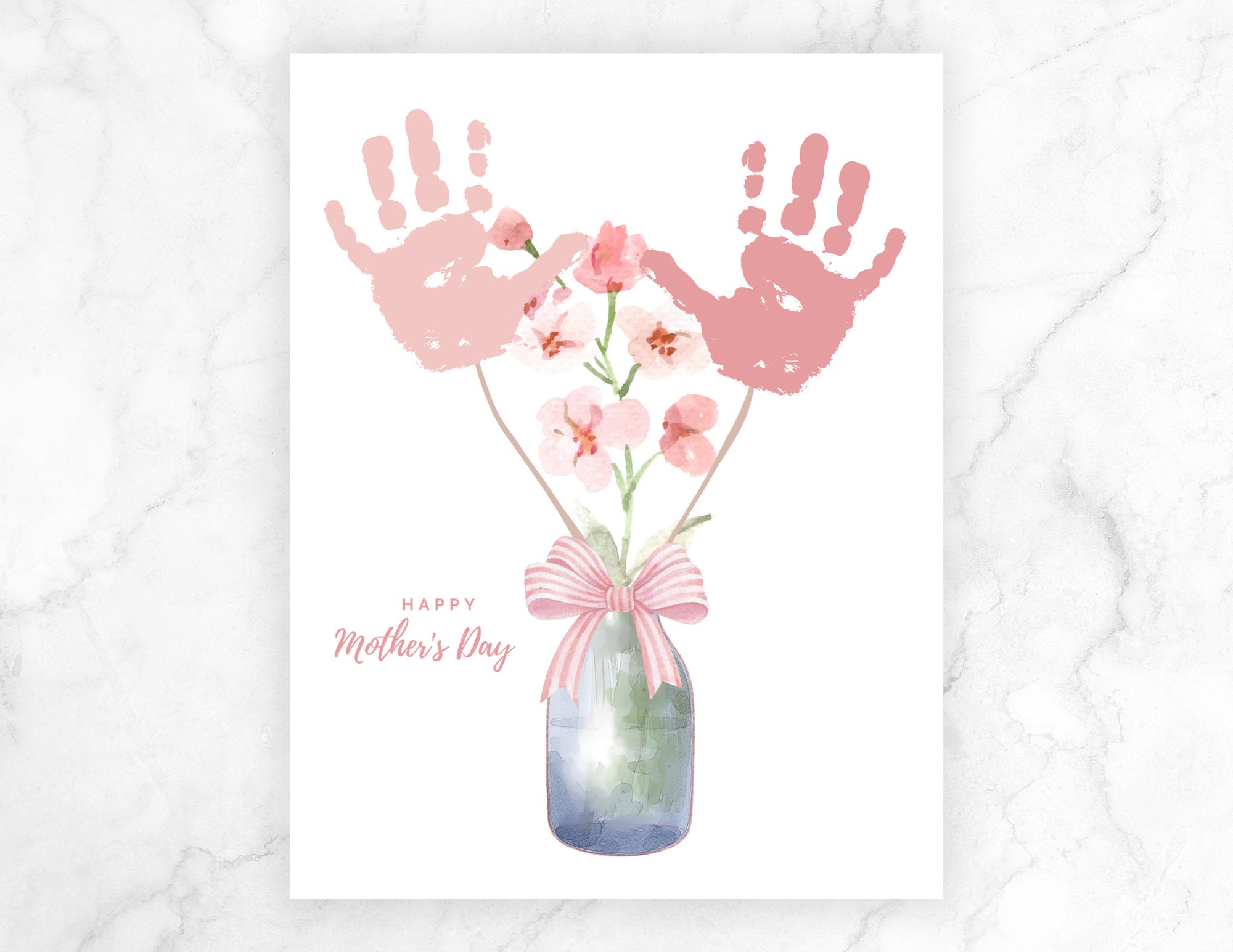 Customized Mother's Day Gift Idea Keepsake Baby Handprint Flower ...