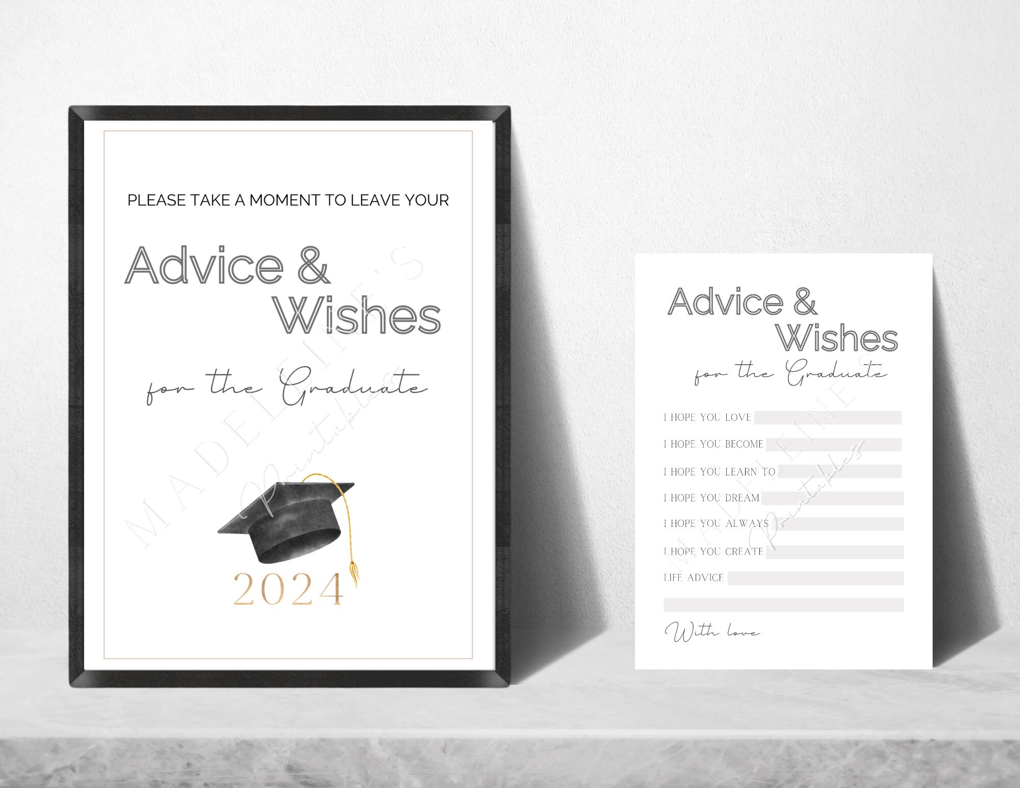 Graduation Wishes and Advice Card Class of 2024 Graduation Keepsake ...