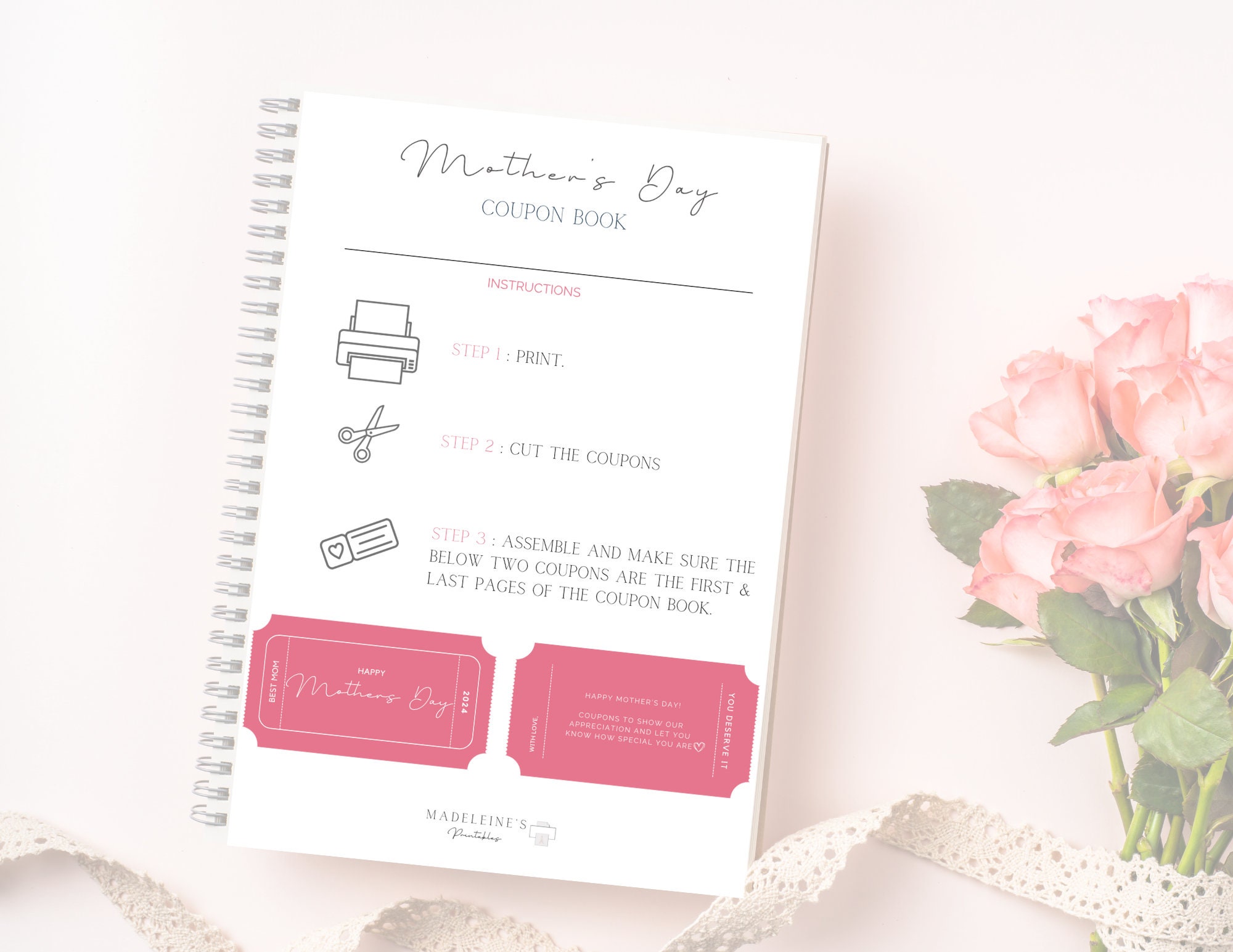 Mother's Day Gift Coupon Book Vouchers for Mom Gift Printable Coupon ...