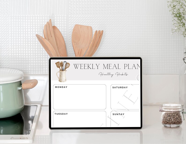 Weekly Meal Planner Template Weekly Meal Planning Checklist Grocery ...
