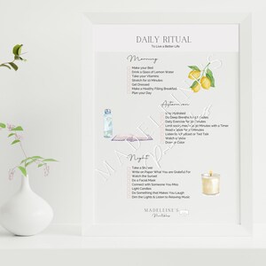 Daily Ritual Daily Routine Checklist Printable Ritual for Adult Self ...