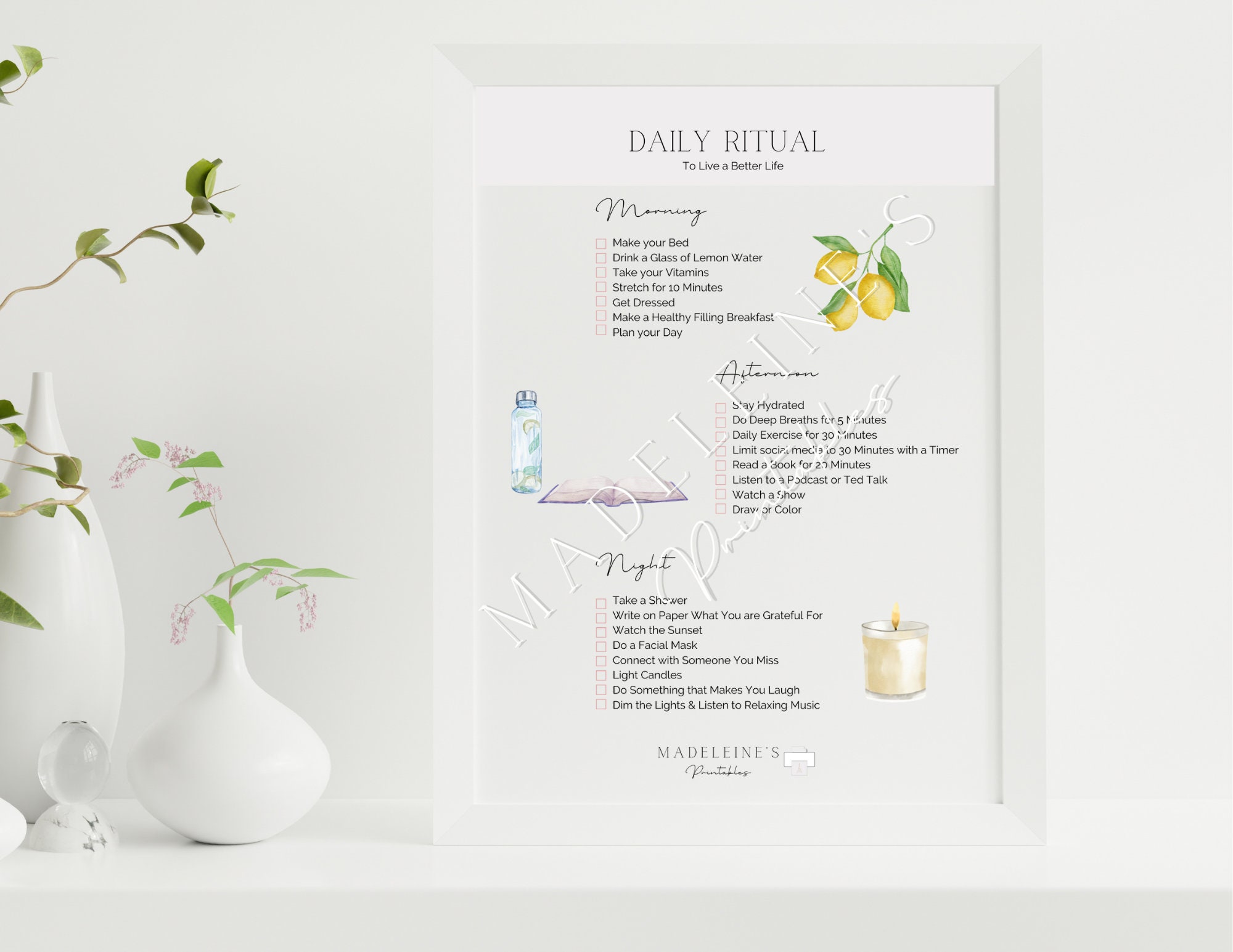 Daily Ritual Daily Routine Checklist Printable Ritual for Adult Self ...