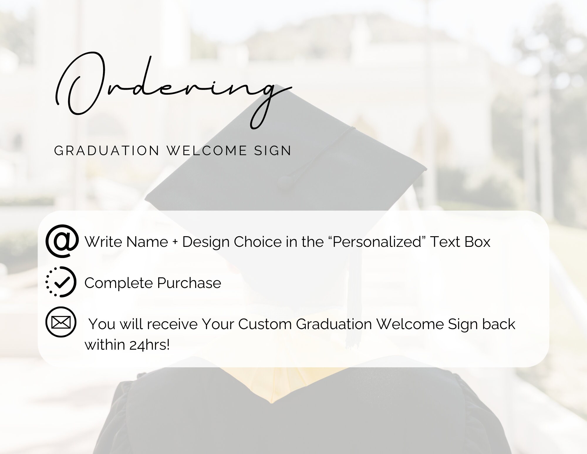Graduation Welcome Sign Custom Name Grad Party Sign 2024 High School ...