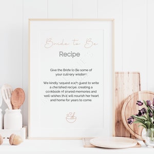 Recipe Cards for Bridal Shower Recipe for Bride to Be Recipe Card ...