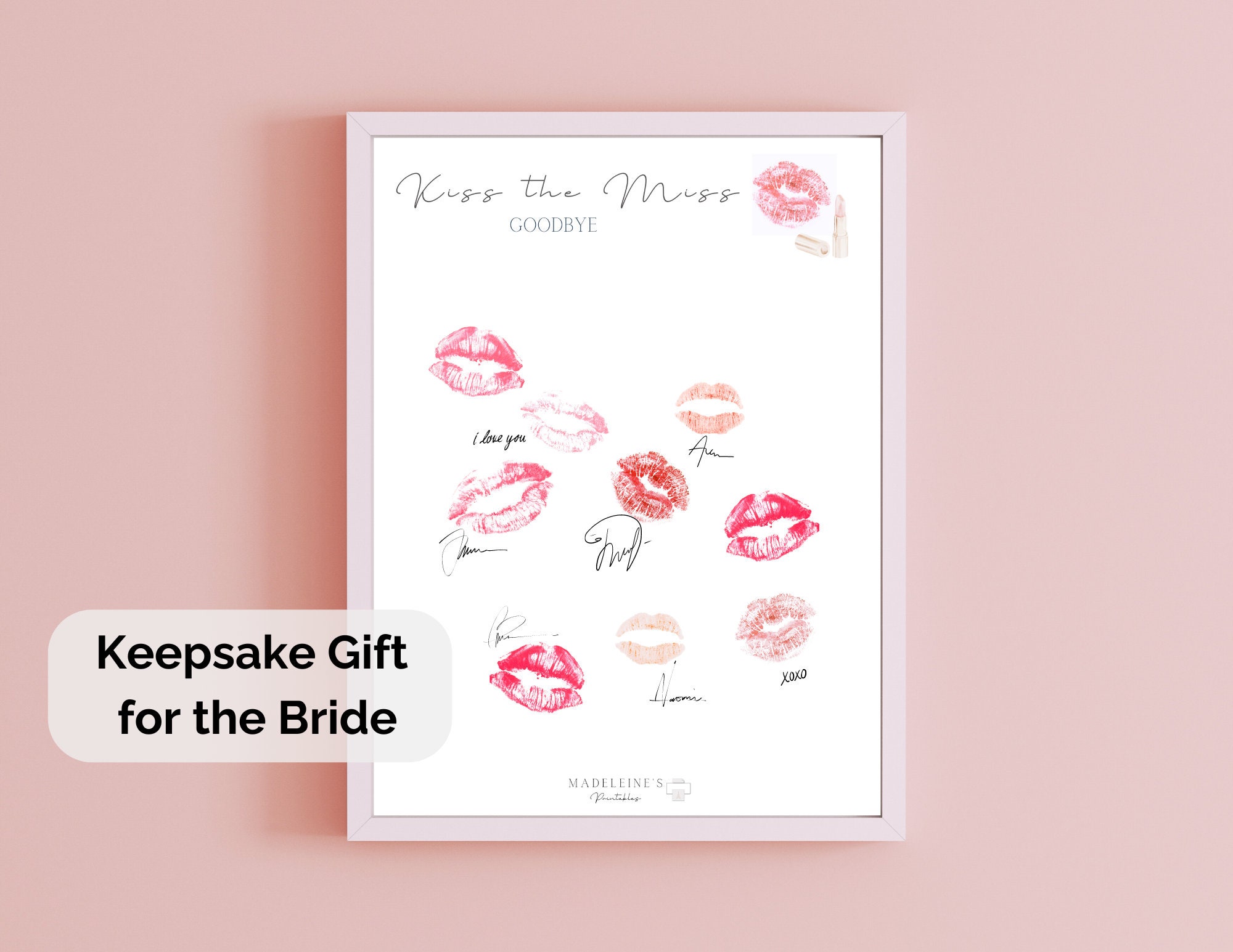 Kiss the Miss Goodbye Game Bachelorette Party Game Bridal Shower Miss ...