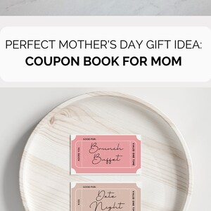 Mother's Day Gift Coupon Book Vouchers for Mom Gift Printable Coupon ...