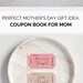 Mother's Day Gift Coupon Book Vouchers for Mom Gift Printable Coupon ...