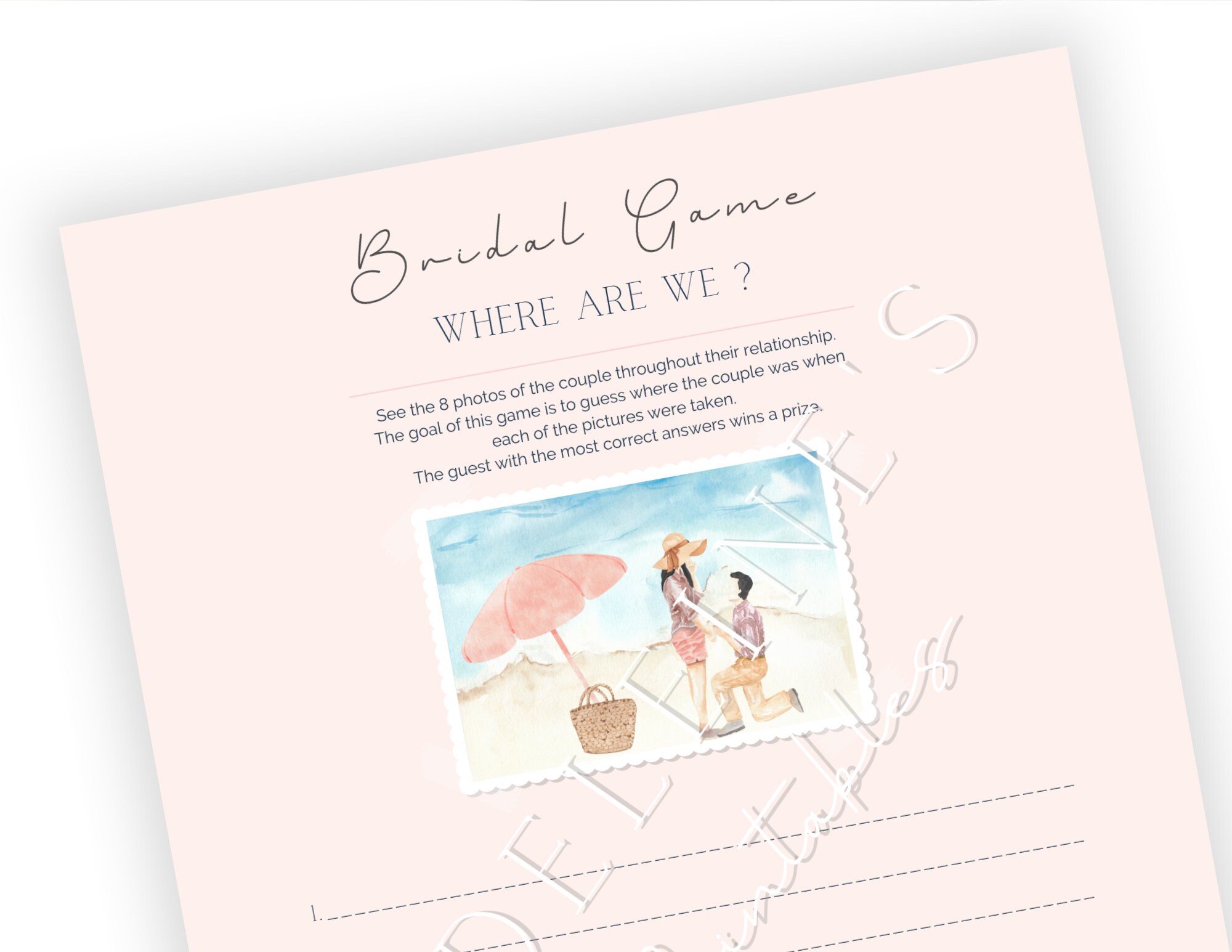 Where Were the Bride and Groom Bridal Shower Game Fun Bride and Groom ...