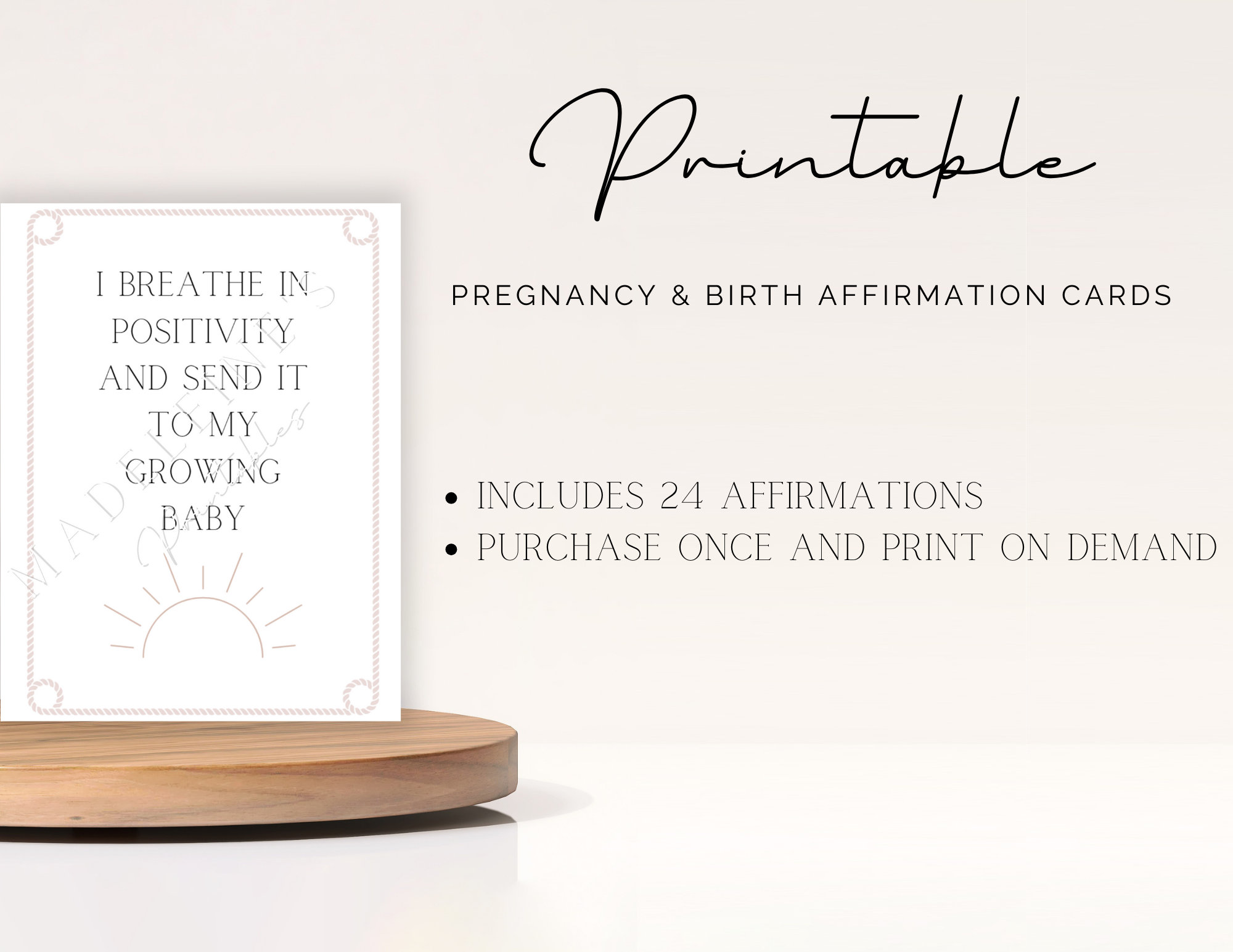 Positive Birth Affirmation Cards Baby Shower Gift Hypnobirthing Mom ...