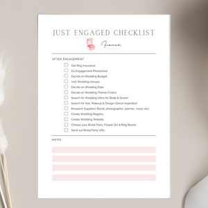 Just Engaged Checklist Engagement Era Gift Fiance Guide Wedding ...