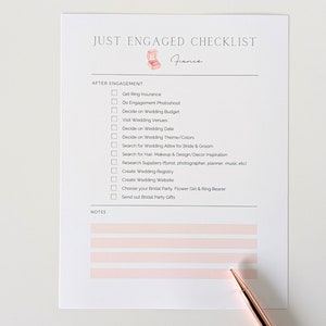 Just Engaged Checklist Engagement Era Gift Fiance Guide Wedding ...