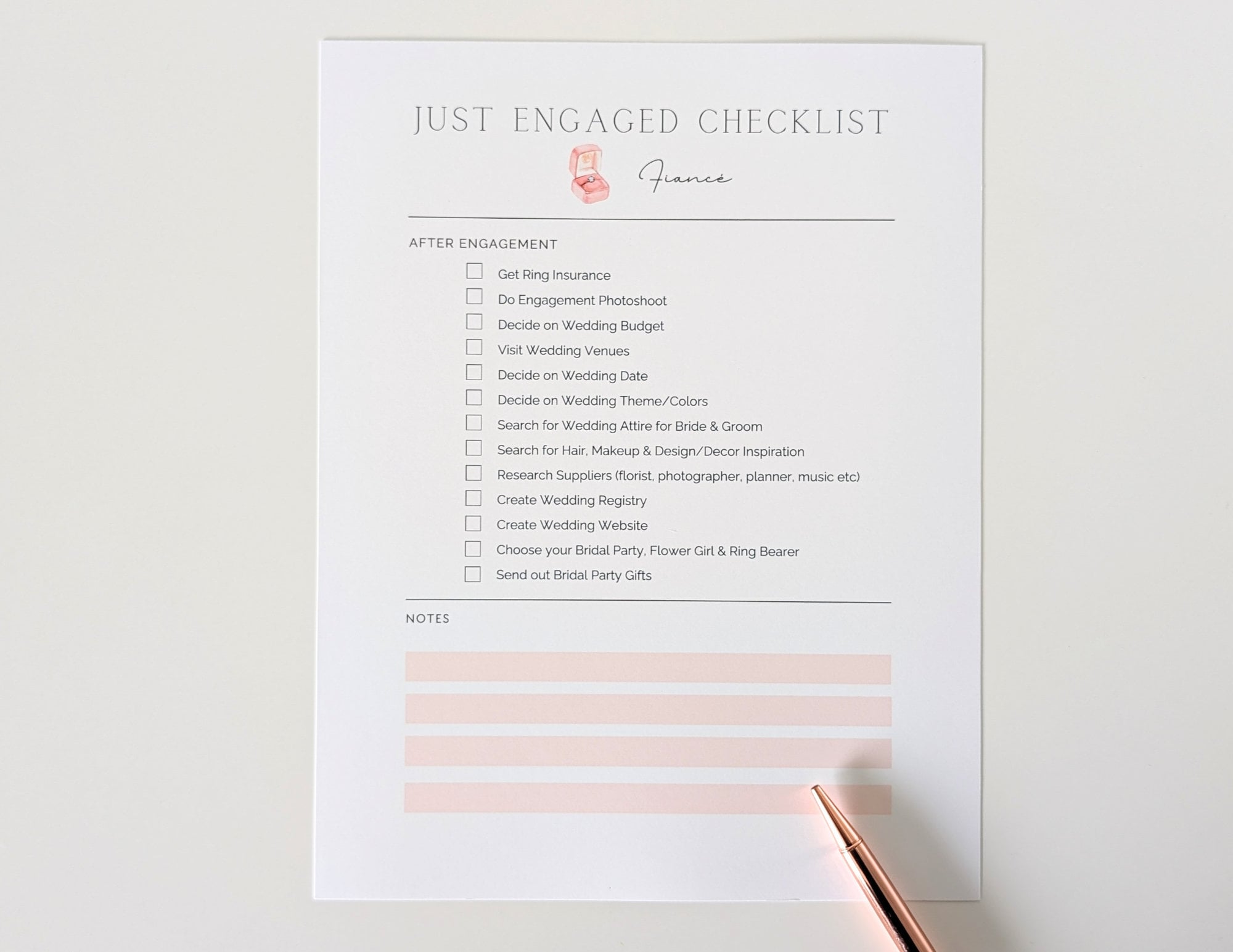 Just Engaged Checklist Engagement Era Gift Fiance Guide Wedding ...