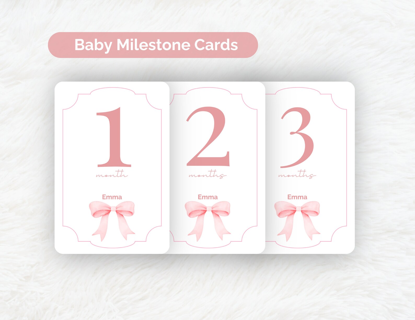 Baby Milestone Cards Coquette Monthly Milestone Card Gift Personalized ...