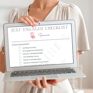 Just Engaged Checklist Engagement Era Gift Fiance Guide Wedding ...