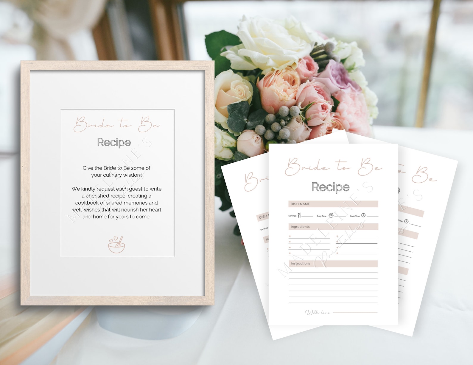 Recipe Cards for Bridal Shower Recipe for Bride to Be Recipe Card ...