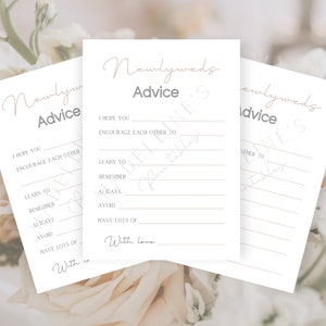 Newlywed Advice and Wishes for Bride and Groom Bridal Shower Game ...