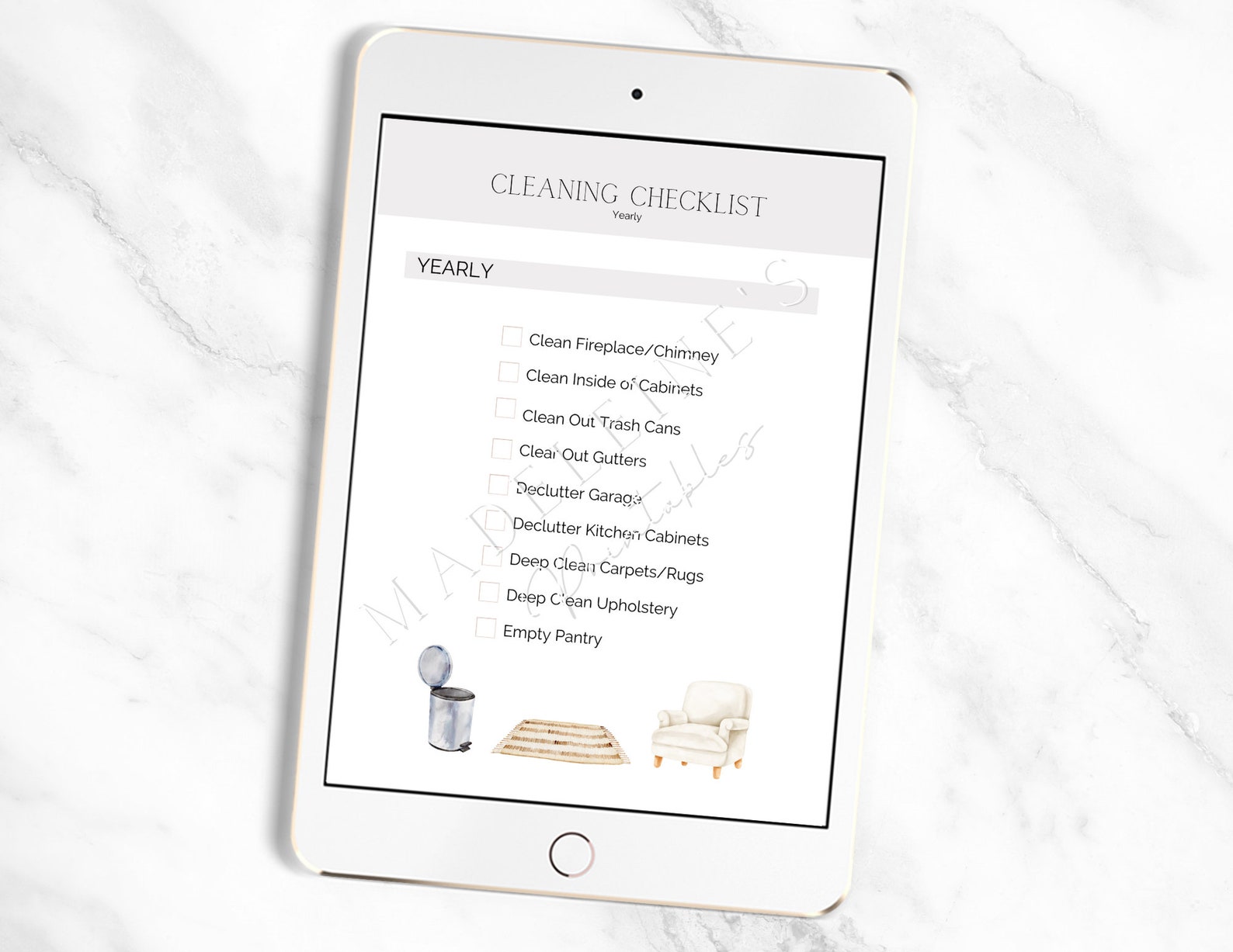 Cleaning Checklist Yearly House Chore List Yearly Spring Cleaning ...