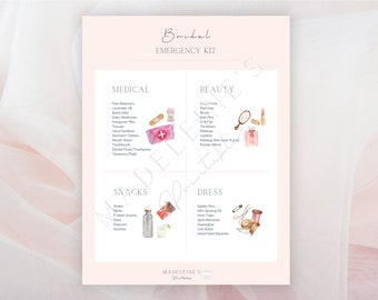 Bridal Emergency Kit Checklist - Etsy