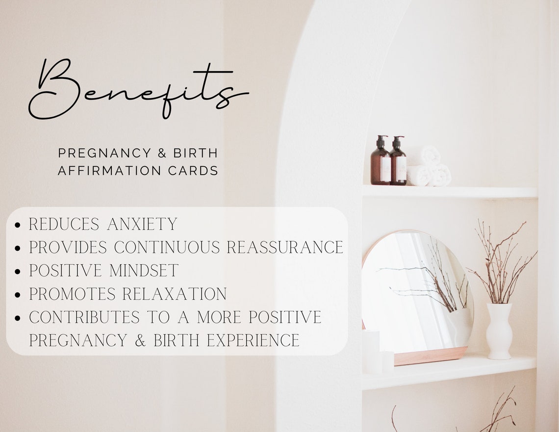 Positive Birth Affirmation Cards Baby Shower Gift Hypnobirthing Mom ...