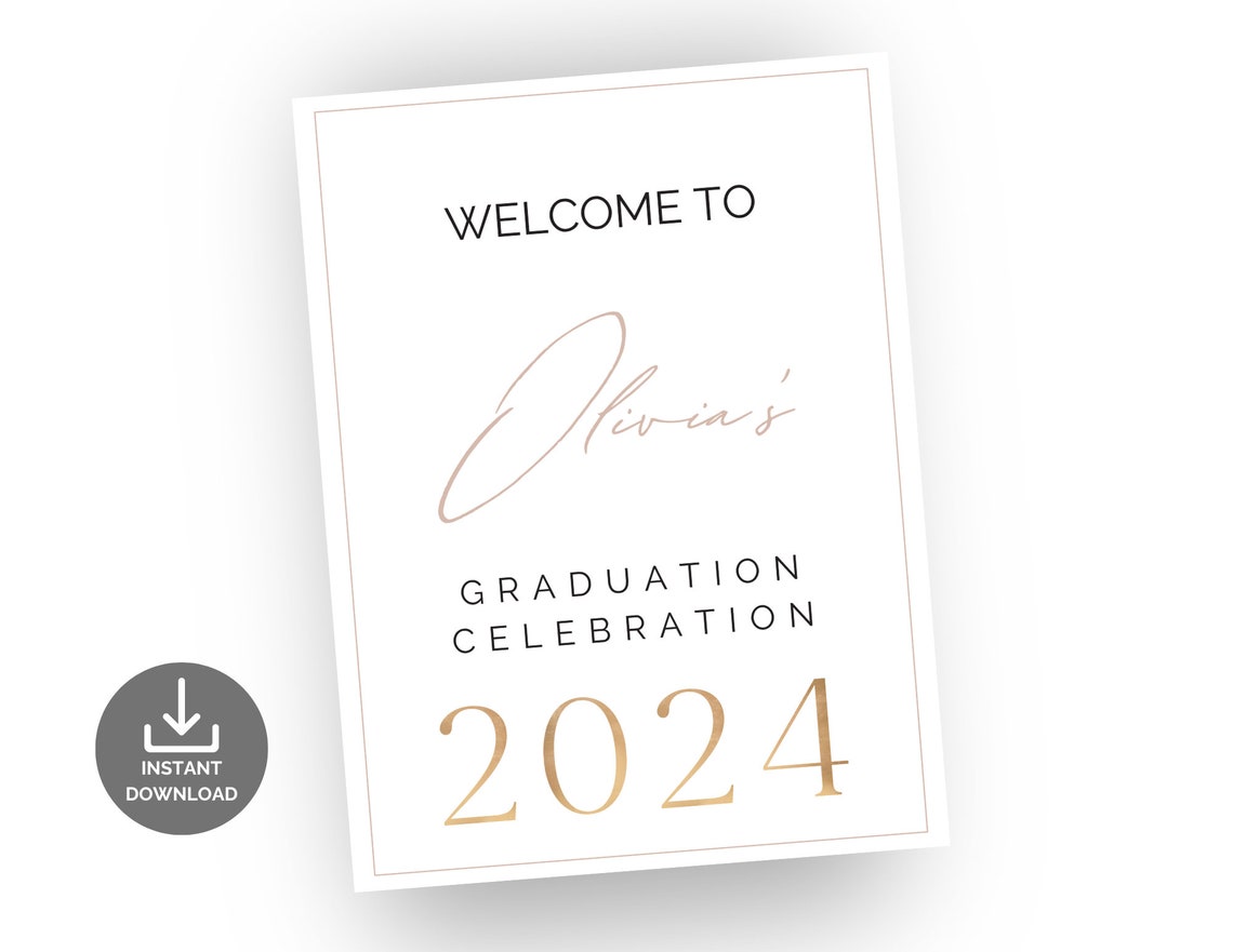 Highschool Graduation 2024 Welcome Sign Custom Name Grad Party Sign ...