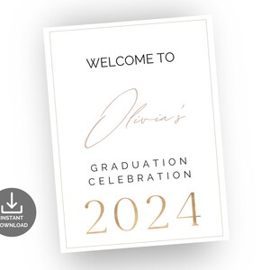 Highschool Graduation 2024 Welcome Sign Custom Name Grad Party Sign ...