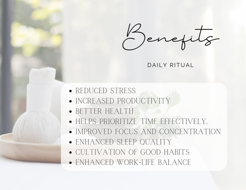 Daily Ritual Daily Routine Checklist Printable Ritual for Adult Self ...