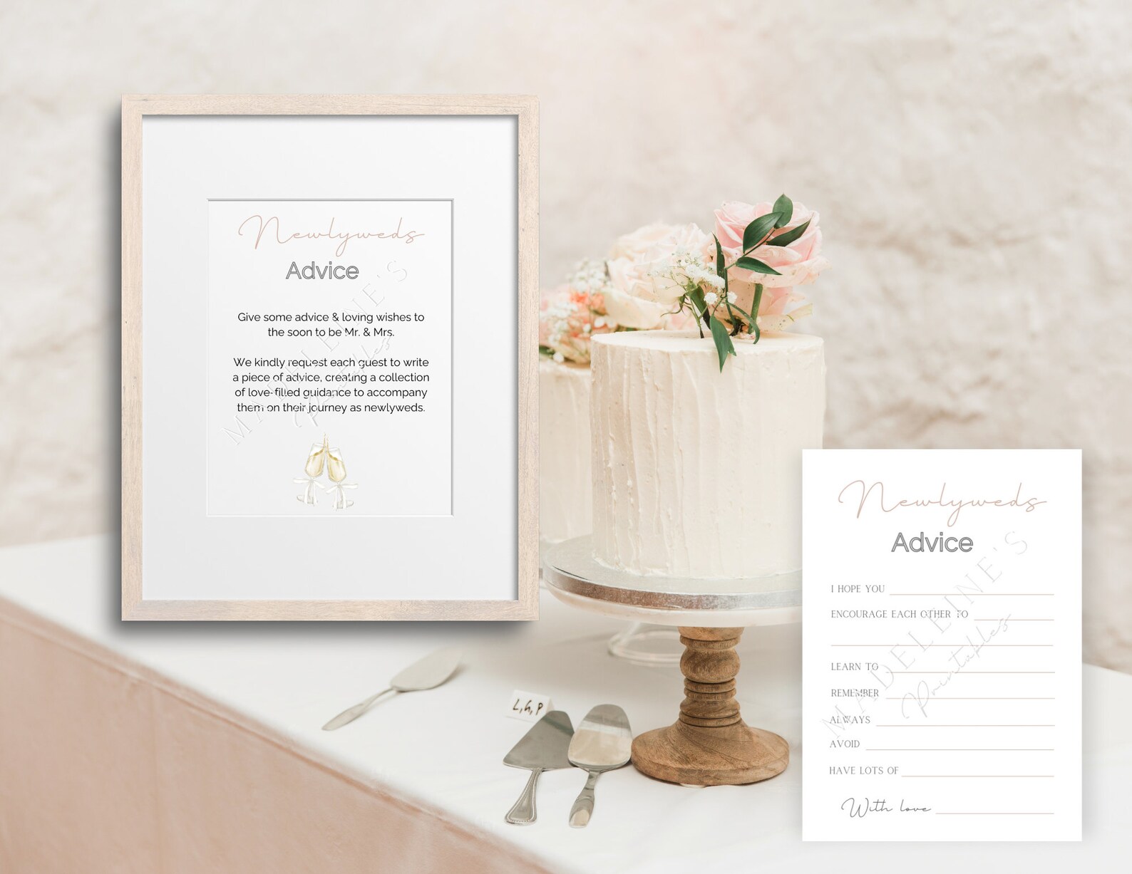 Newlywed Advice and Wishes for Bride and Groom Bridal Shower Game ...