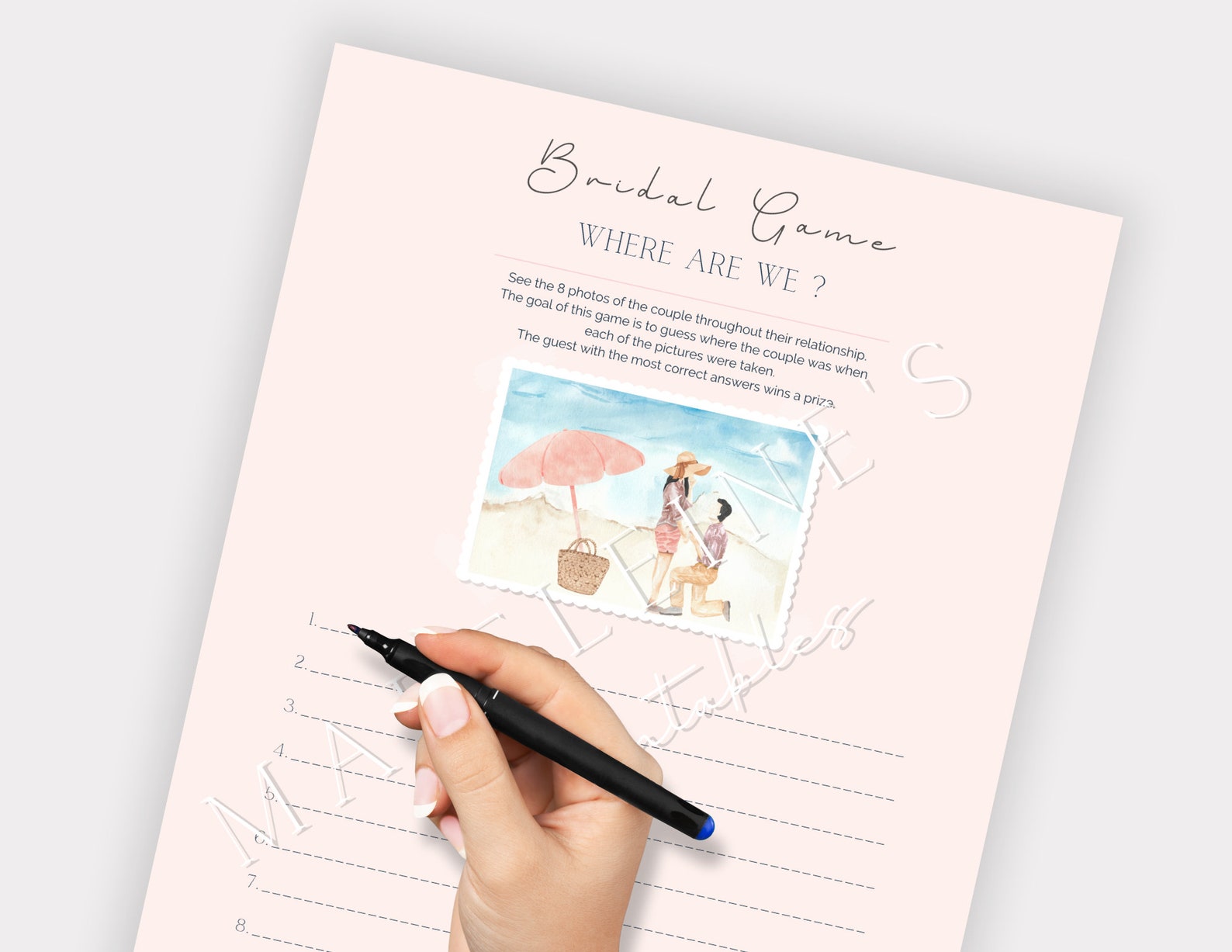 Where Were the Bride and Groom Bridal Shower Game Fun Bride and Groom ...