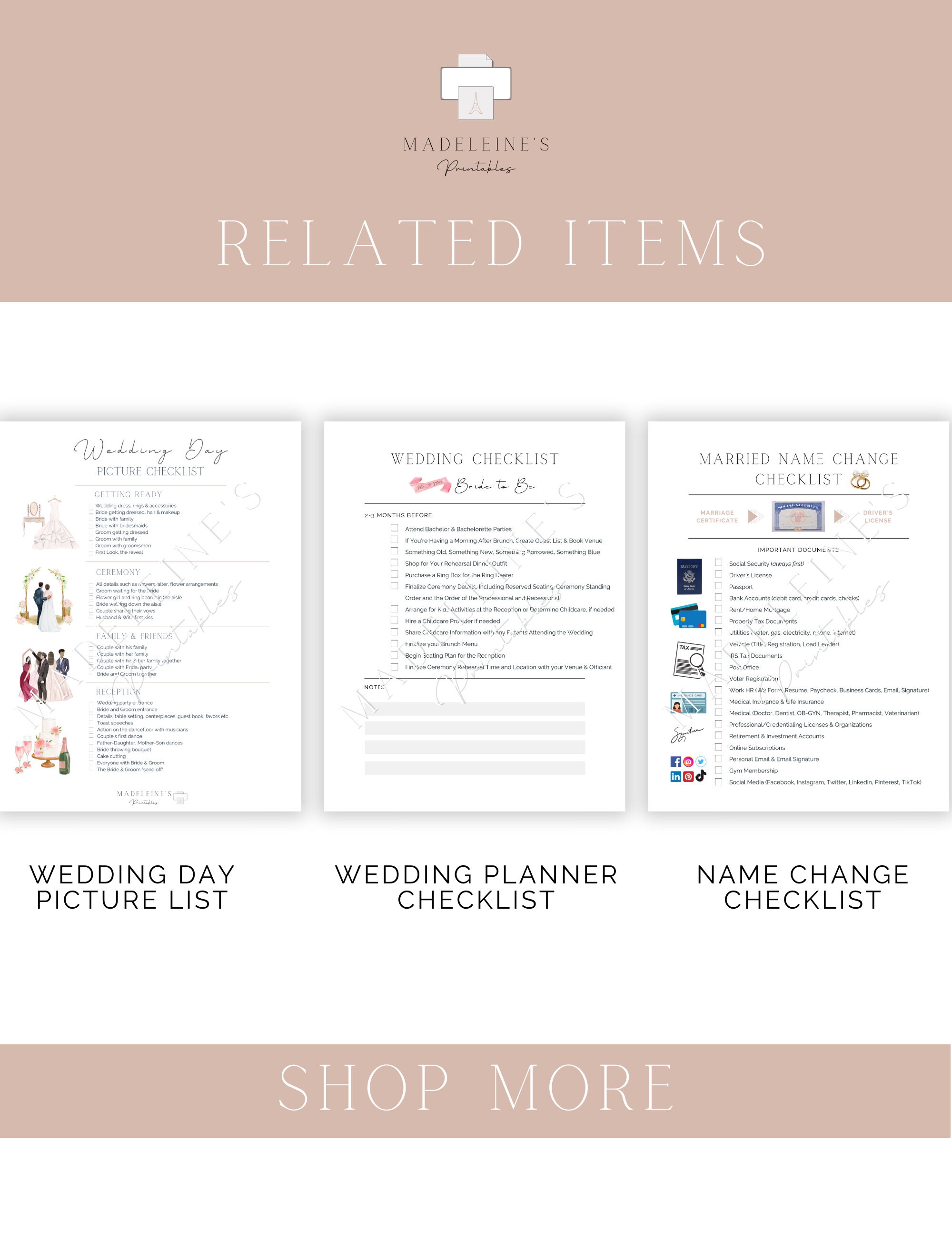 Wedding Day Guide Simple Printable Day of Wedding Responsibility ...