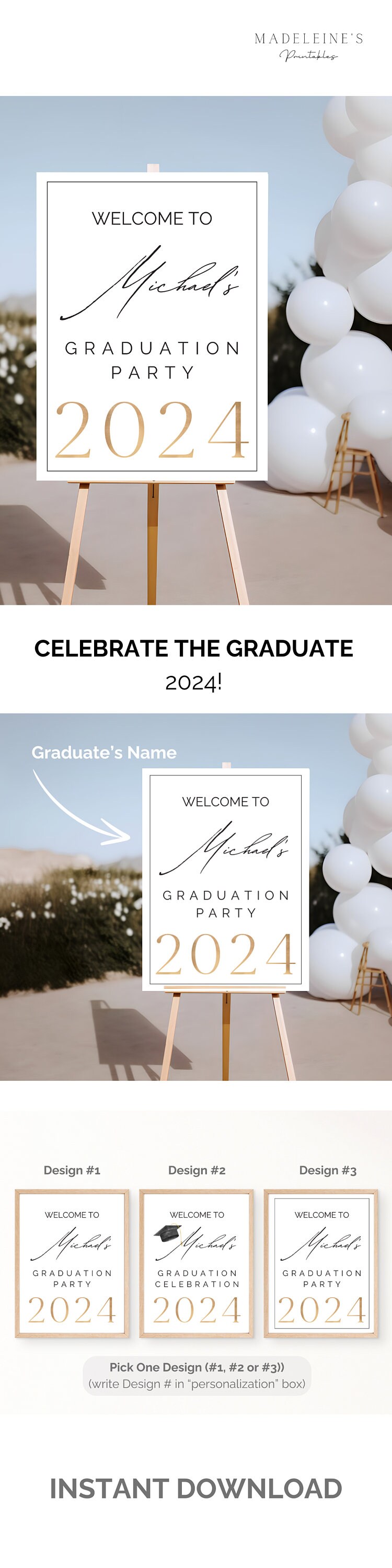 Graduation Welcome Sign Custom Name Grad Party Sign 2024 Graduation ...