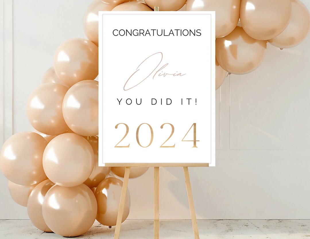 Highschool Graduation 2024 Welcome Sign Custom Name Grad Party Sign ...